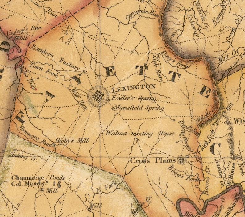 Kentucky 1818 A - State Map Munsell - Old Map Reprint - Etsy
