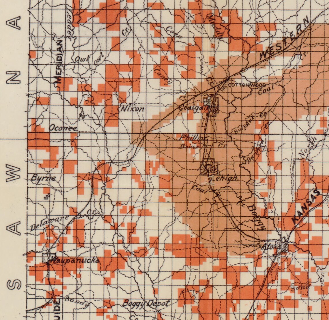 Map of the Choctaw Nation 1903 Now Part of Okahoma Old - Etsy