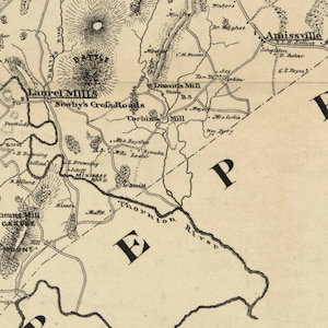 Rappahannock County Virginia 1875 - Old Wall Map With Homeowner Names ...