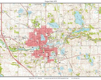 Fergus Falls Map - Etsy
