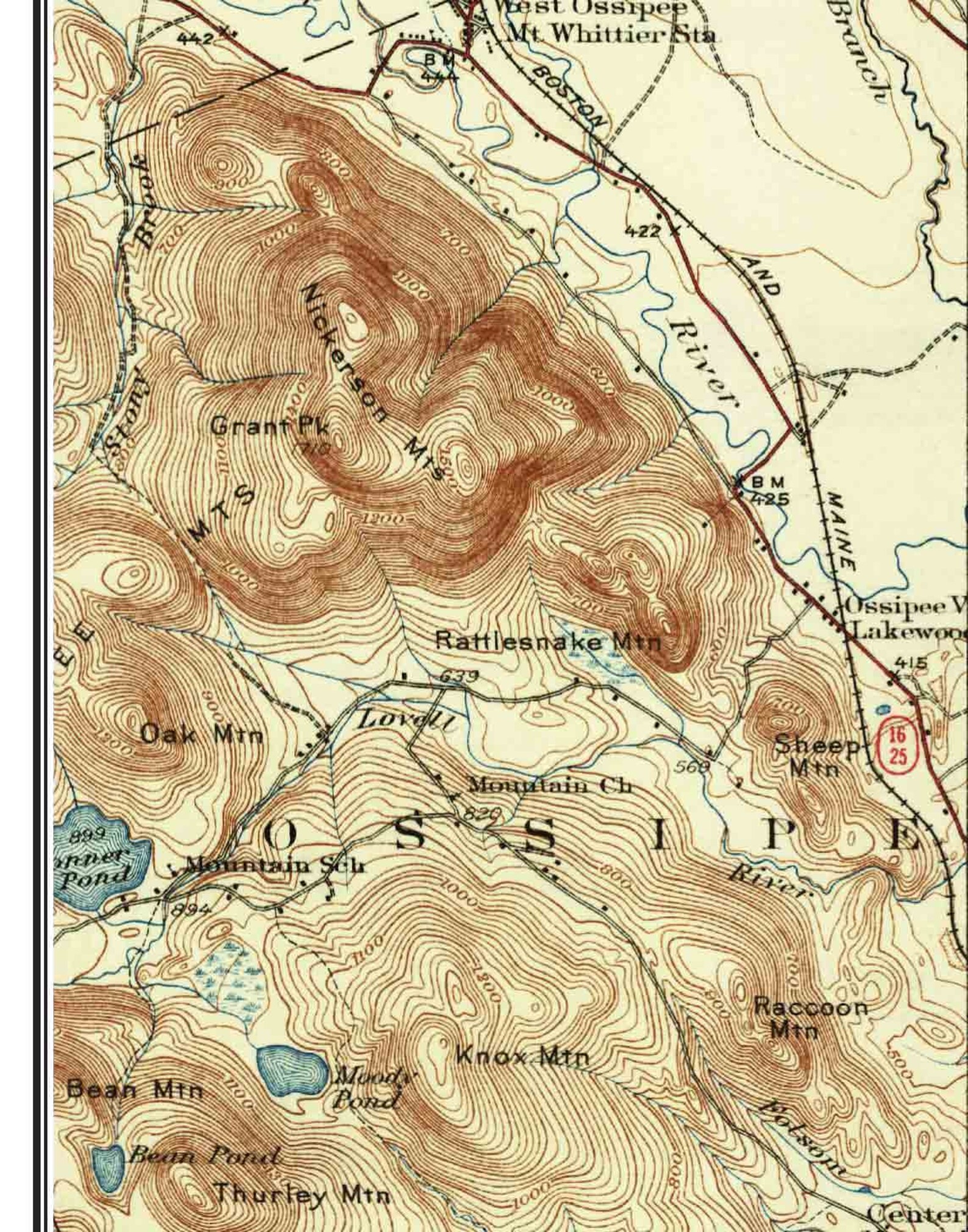 Ossipee Lake 1928 Old Topographic Map by USGS Custom - Etsy