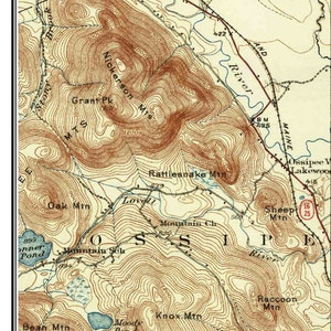 Ossipee Lake - 1928 Old Topographic Map by USGS Custom Composite ...