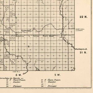 Missaukee County Michigan 1898 - Wall Map Reprint With Homeowner Names ...