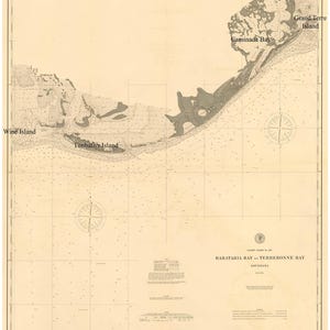 Barataria Bay & Terrebonne Bay 1895 Nautical Old Map Reprint ...