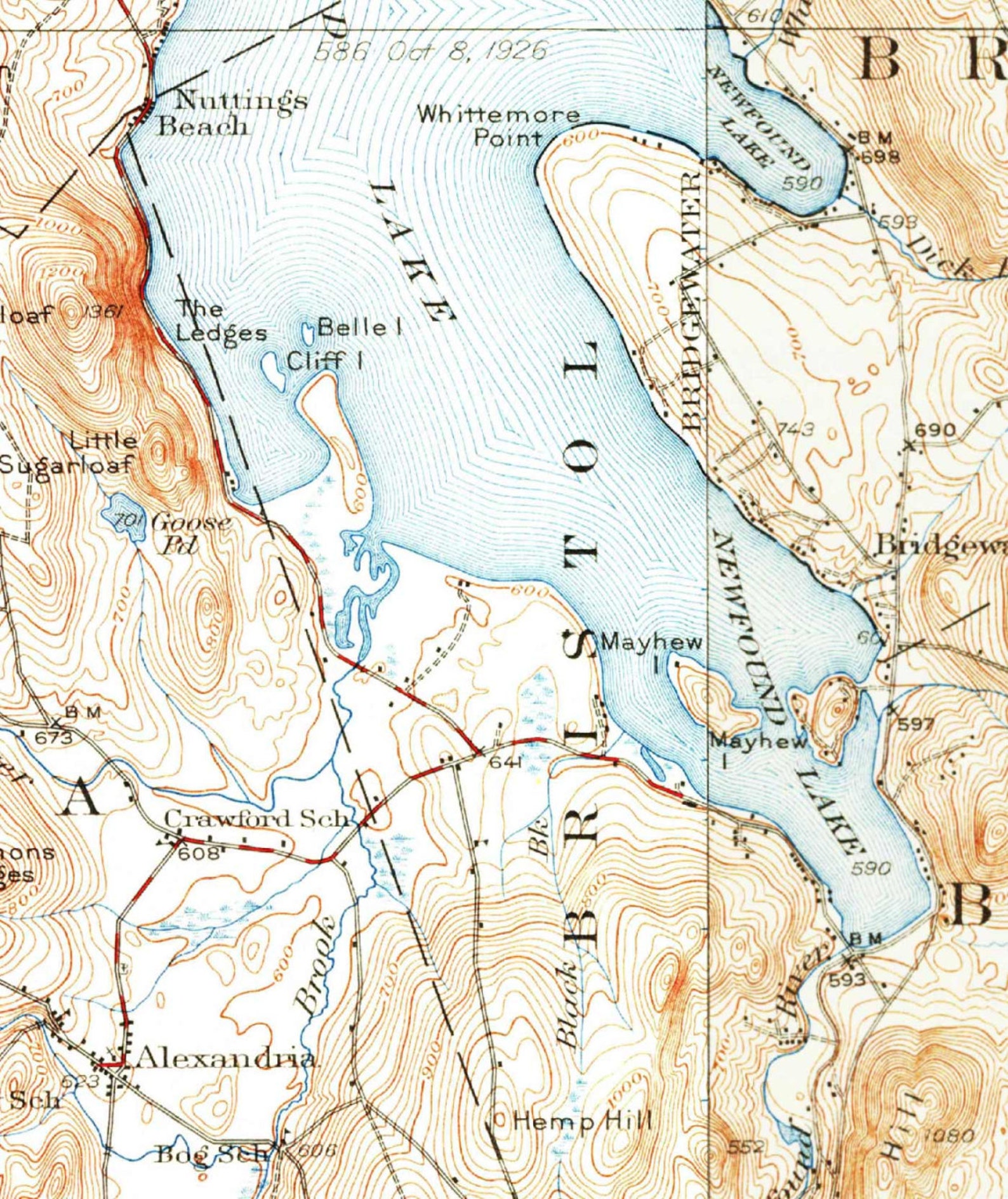 Newfound Lake 1927 Old Topographic Map by USGS Custom | Etsy