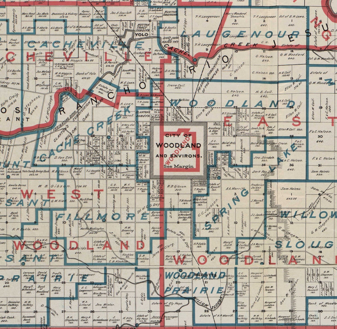 Yolo County California 1900 Old Wall Map Reprint With - Etsy