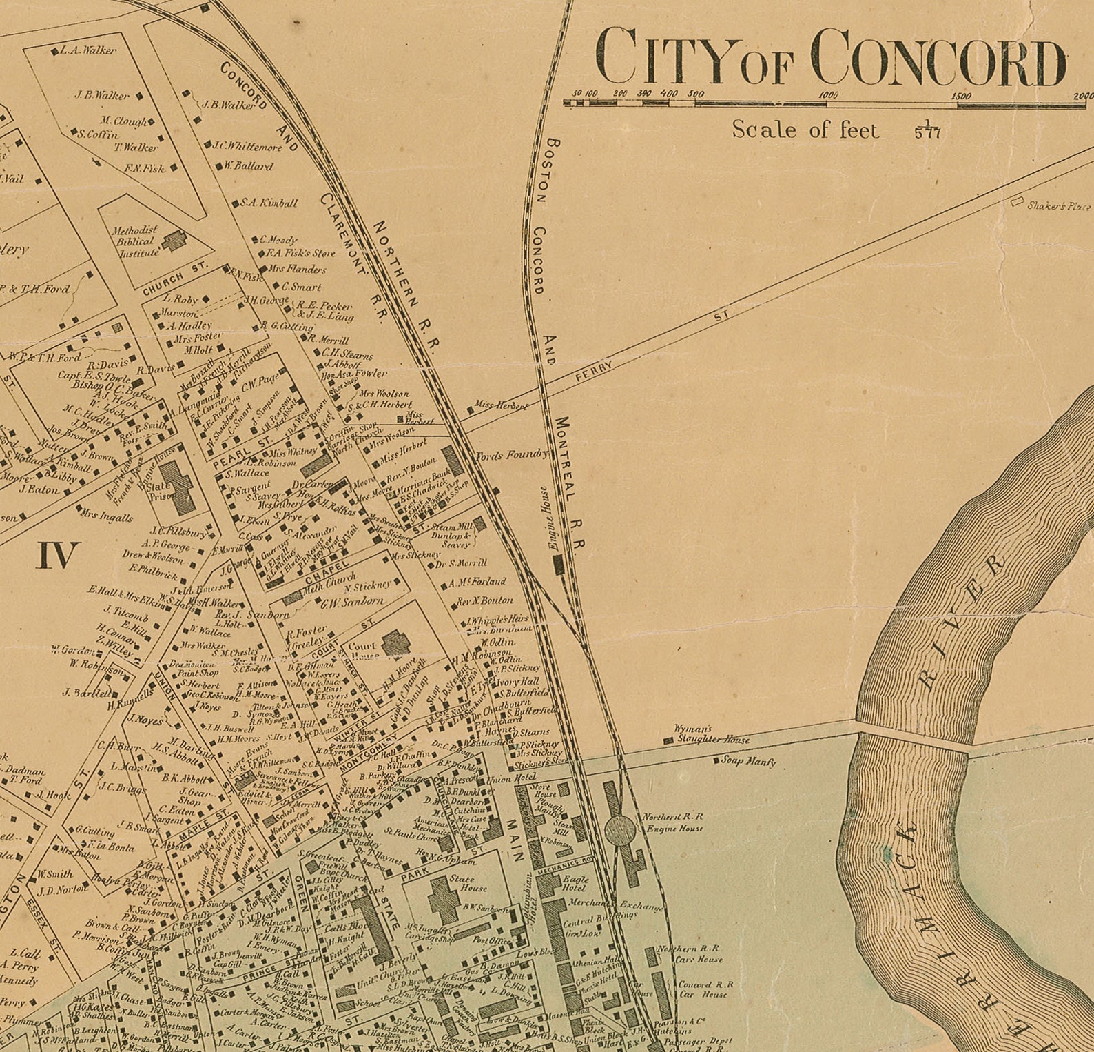 Merrimack County New Hampshire 1858 Old Wall Map Reprint - Etsy