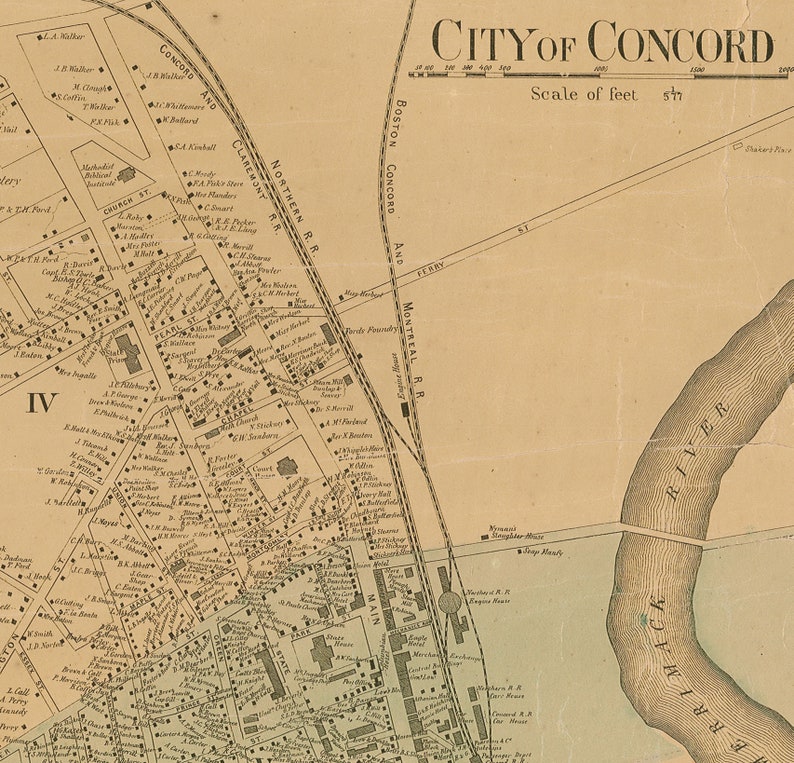 Merrimack County New Hampshire 1858 Old Wall Map Reprint - Etsy