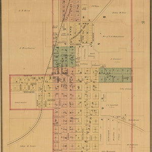 Versailles Village in Moreau 1880 Old Town Map With Homeowner Names ...