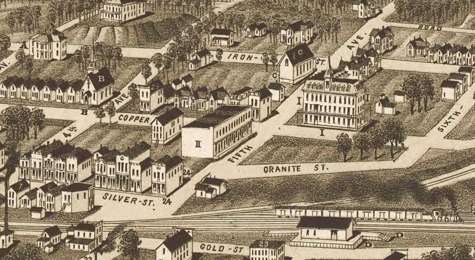 Hurley Wisconsin 1886 Birds Eye View Réimpression - Etsy France