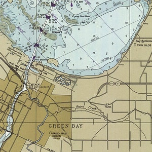 Lower Green Bay - 1989 Lake Michigan - Algoma & Oconto - Wisconsin ...