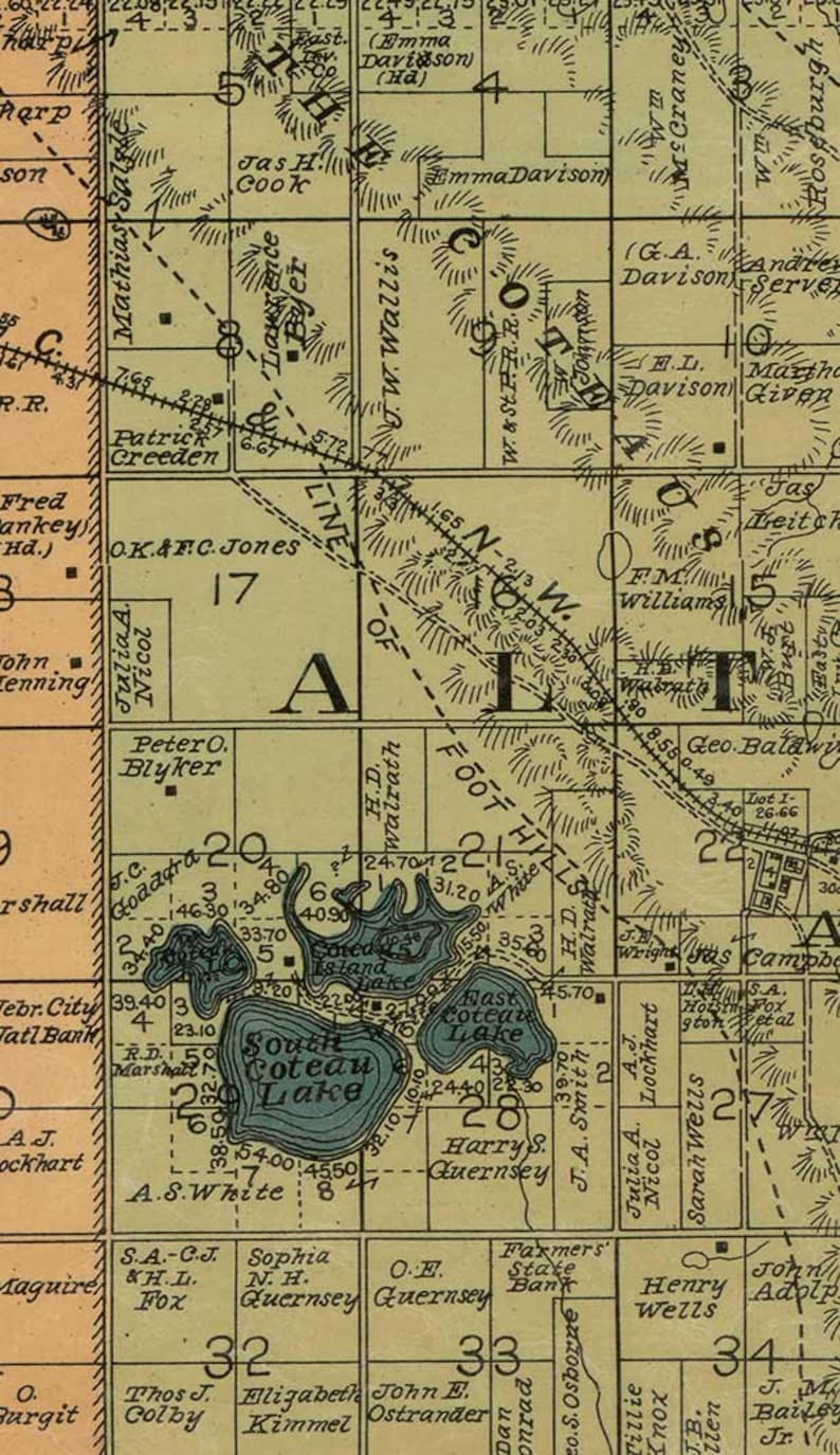 Deuel County South Dakota 1898 Old Wall Map With Landowner - Etsy
