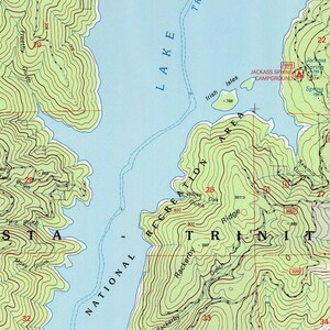 Trinity Lake 1998 Old Topographic Map USGS Custom Composite Reprint ...