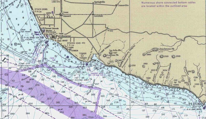 Point Dume to Purisma Point 1990 Nautical Map California - Etsy