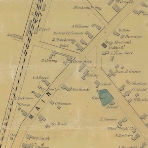 Deerfield Massachusetts 1855 Clark - Old Town Map Reprint - Franklin Co ...