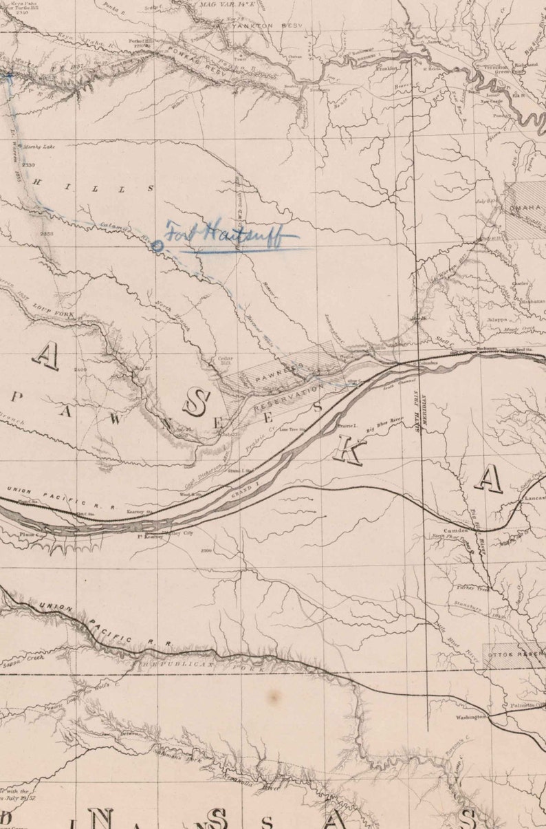 Nebraska and Dakota and Parts of Surrounding Territory - 1867 Rice ...
