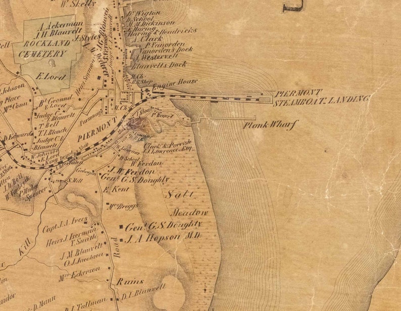 Rockland County New York 1854 - Old Wall Map Reprint With Homeowner ...