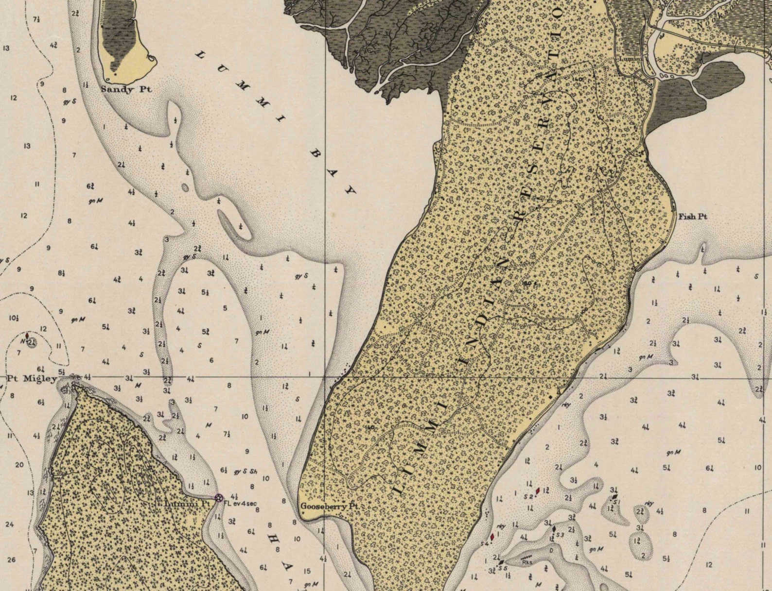 Bellingham Bay 1946 Nautical Map Washington Reprint PC - Etsy