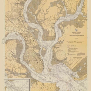 Charleston Harbor 1933 Old Map Nautical Chart - South Carolina -reprint ...