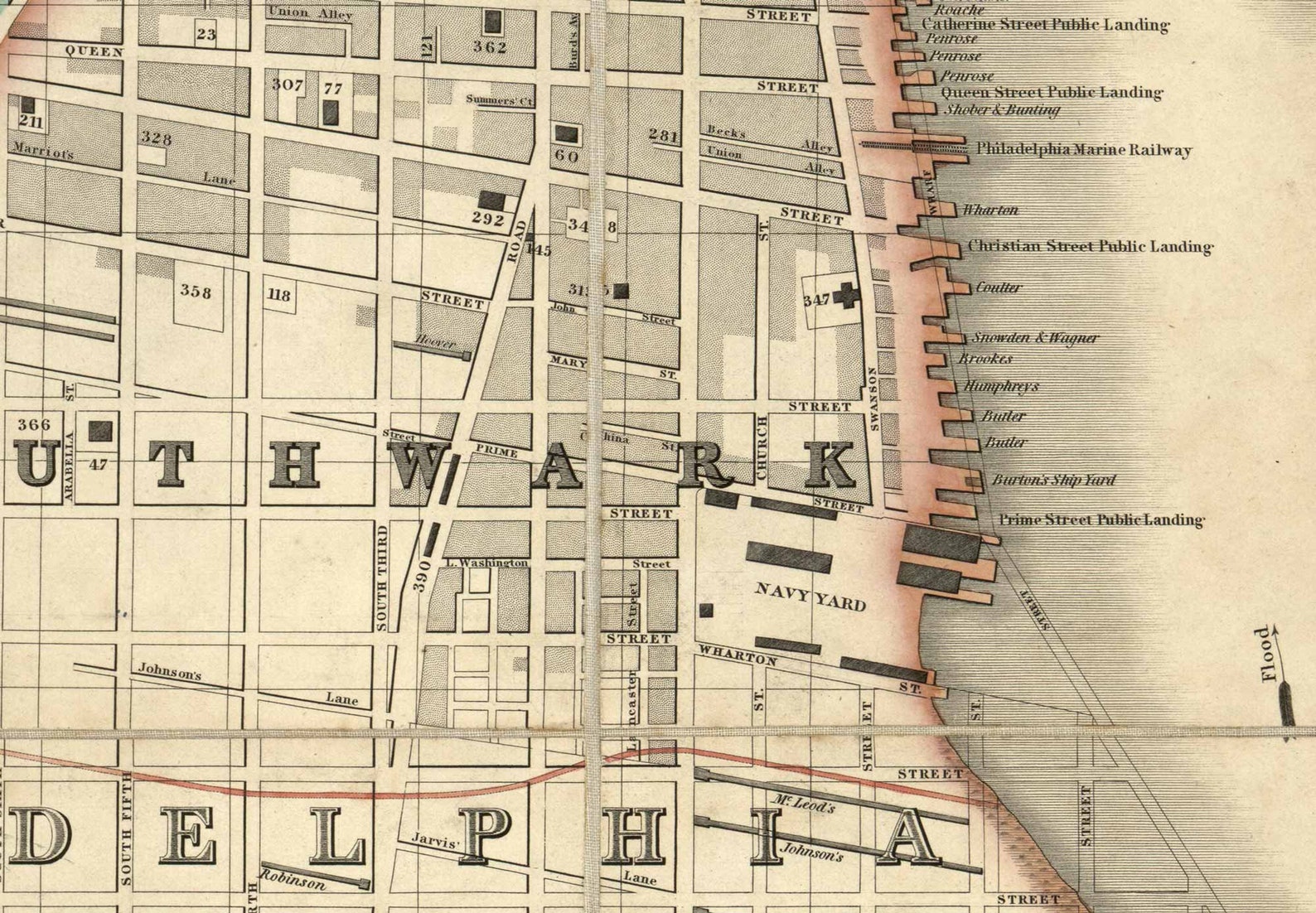 Philadelphia 1830 Old Map Reprint Pennsylvania Cities | Etsy