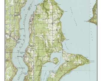Seattle Ca. 1949 USGS Old Topographic Map Custom Composite | Etsy