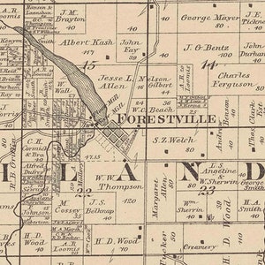 Delaware County Iowa 1882 Old Wall Map With Landowner Names Farm Lines ...