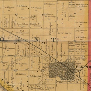 Union County South Dakota 1892 - Old Wall Map With Landowner Names ...