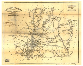 Barnwell District South Carolina 1825 County Wall Map | Etsy