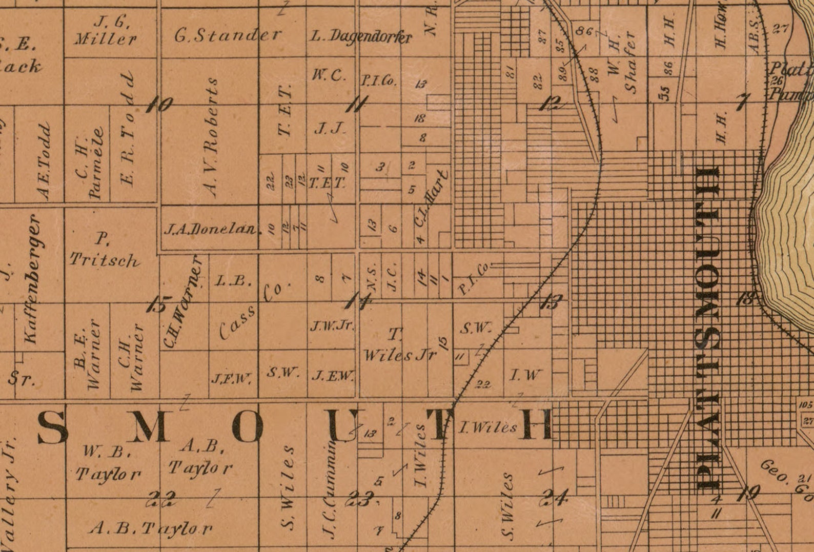 Cass County Nebraska 1894 Old Wall Map Reprint With | Etsy