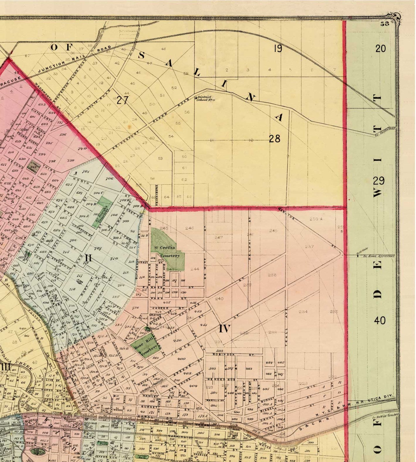 Syracuse New York Map 1874 Reprint Onondaga 1874 Atlas | Etsy