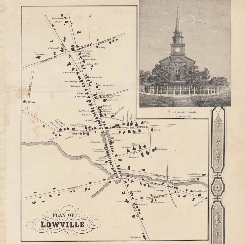Lewis County New York 1857 Old Wall Map Reprint With - Etsy