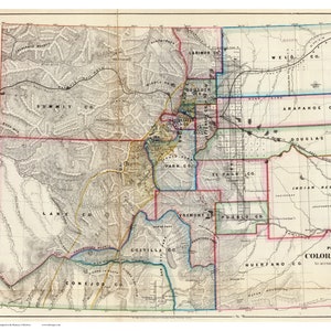 Colorado Territory 1866 Old Map Reprint -- US Land Office Public ...