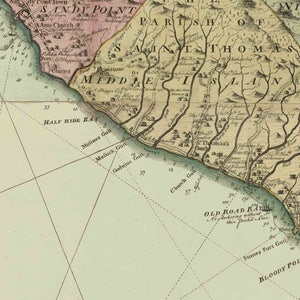 St Kitts St. Christopher Map - Ca 1753 by Baker - Landowners Reprint ...