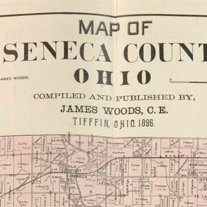 Seneca County Ohio 1896 - Old Wall Map Reprint With Homeowner Names - Farm Lines - Etsy