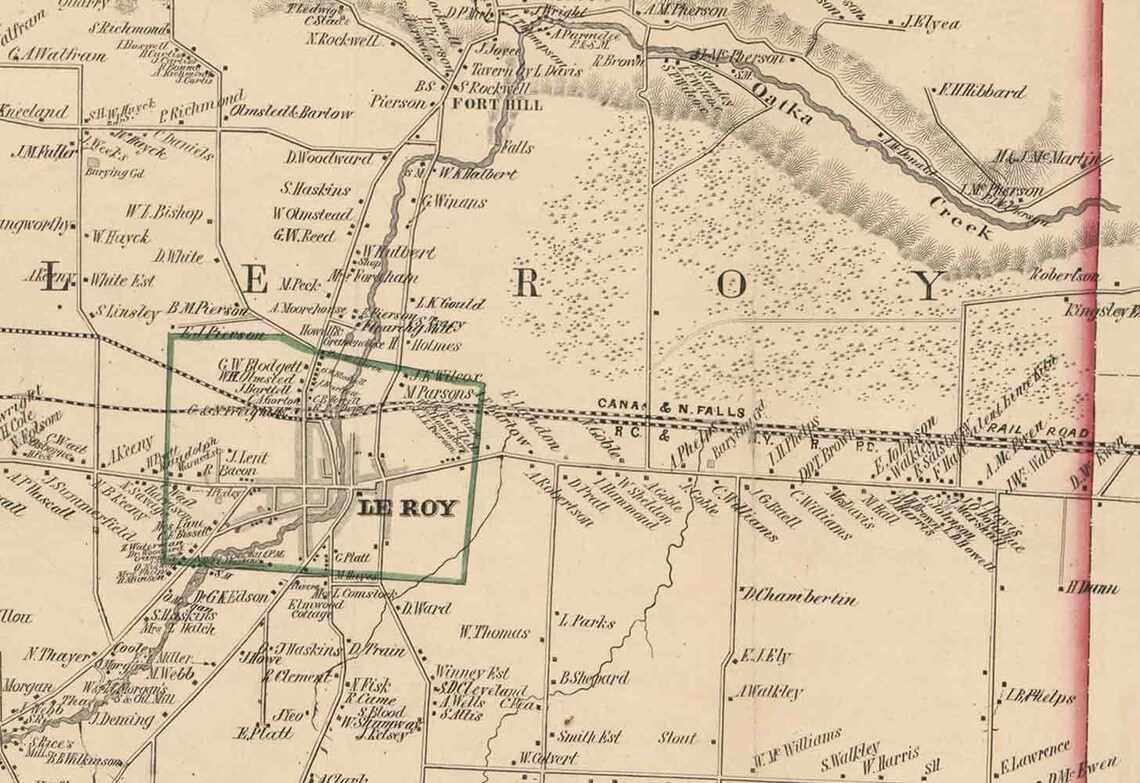Genesee County New York 1854 Old Wall Map Reprint With - Etsy