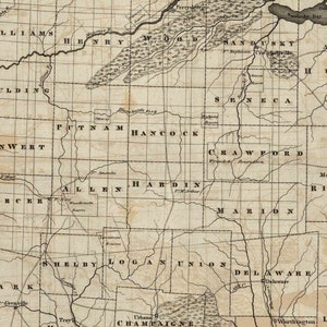 Ohio 1820 Indian Reservations - State Map by Bourne - Reprint - Etsy