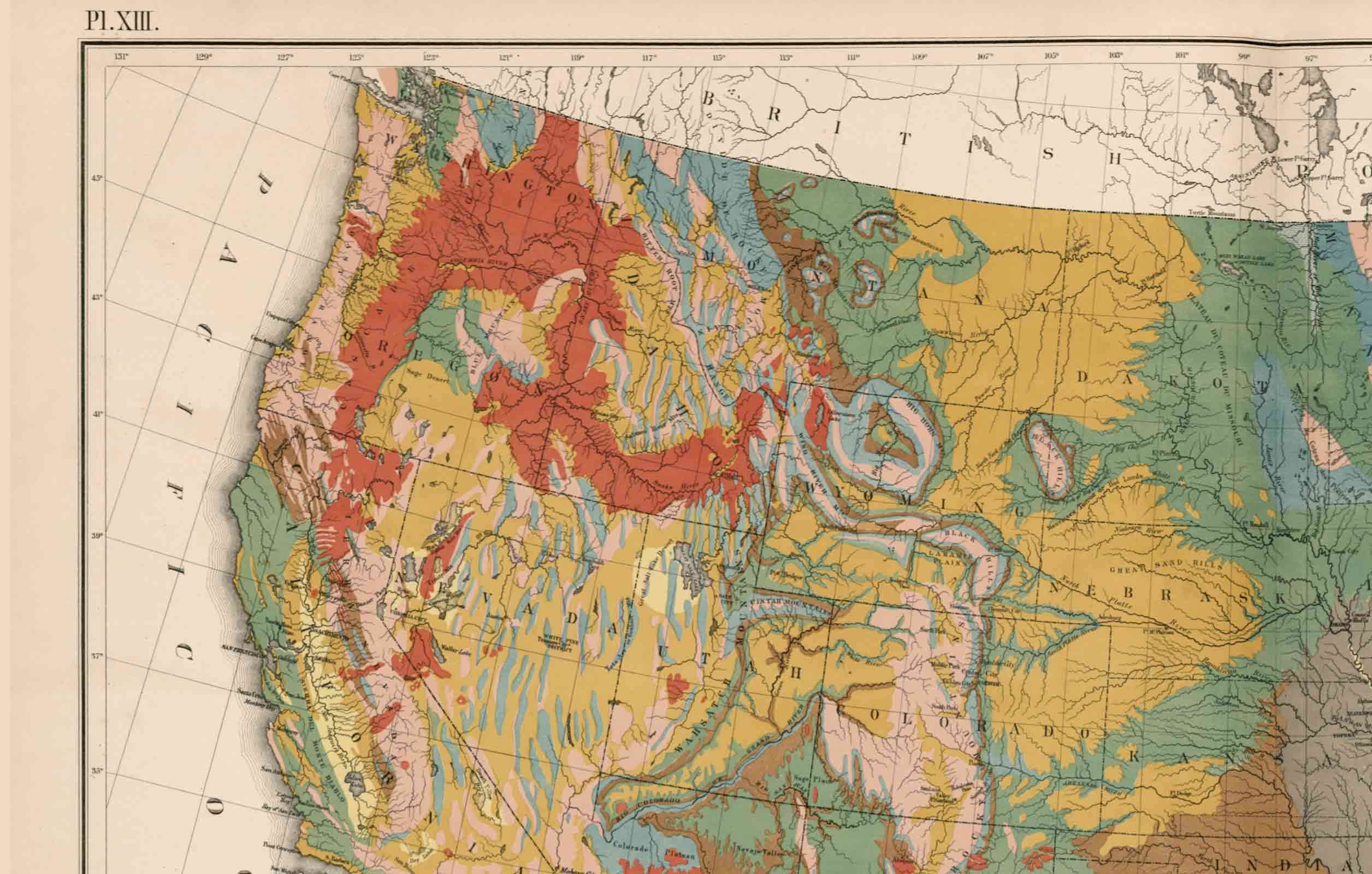 USA Geological Map 1874 Reprint 9th Census Atlas | Etsy