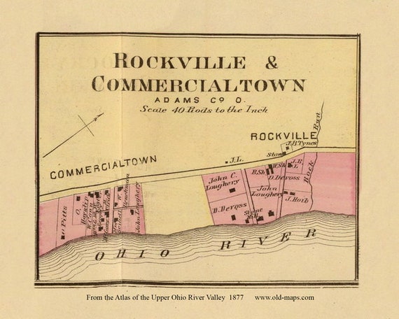 Home & Living 200 Vanceburg 1877 Old Town Map Lewis County Kentucky ...