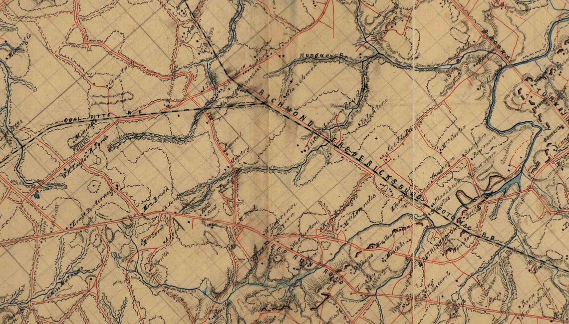 Henrico County Virginia 1864 Old Wall Map With Homeowner - Etsy