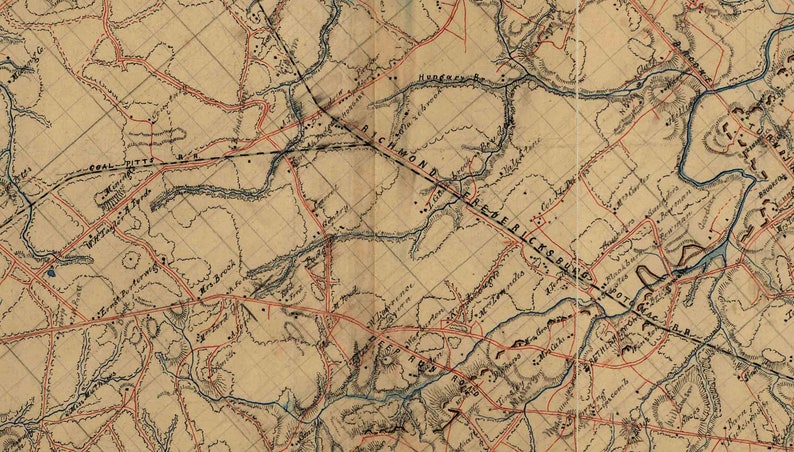 Henrico County Virginia 1864 - Old Wall Map With Homeowner Names ...