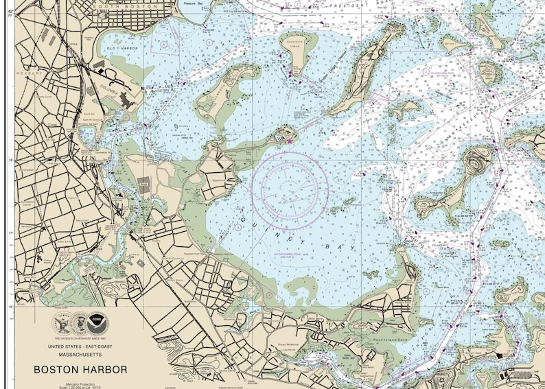 Boston Harbor, Massachusetts - 2016 Nautical Map - Reprint Harbors 246 ...