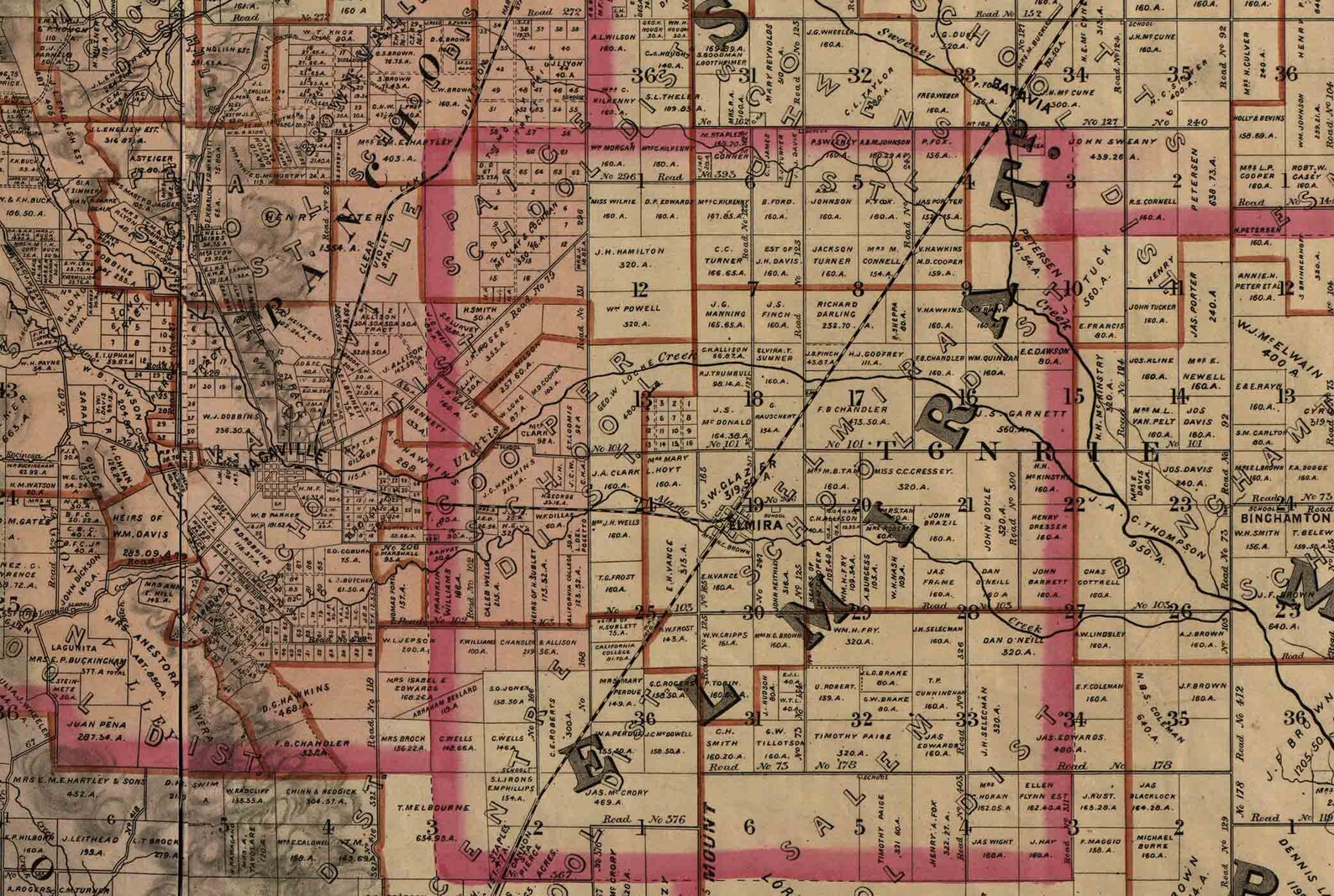 Solano County California 1890 - Old Wall Map Reprint With Landowner ...