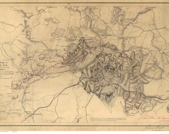 Georgia Civil War Map - Etsy