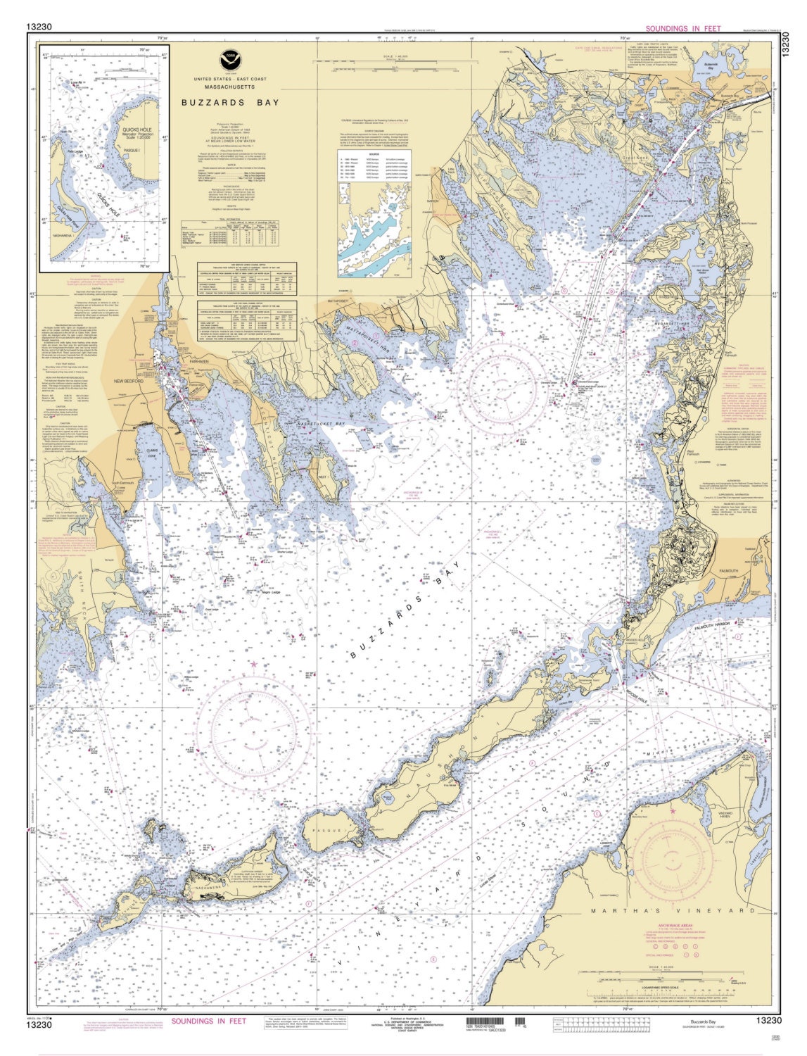 Buzzards Bay Massachusetts 2001 Nautical Map Reprint | Etsy