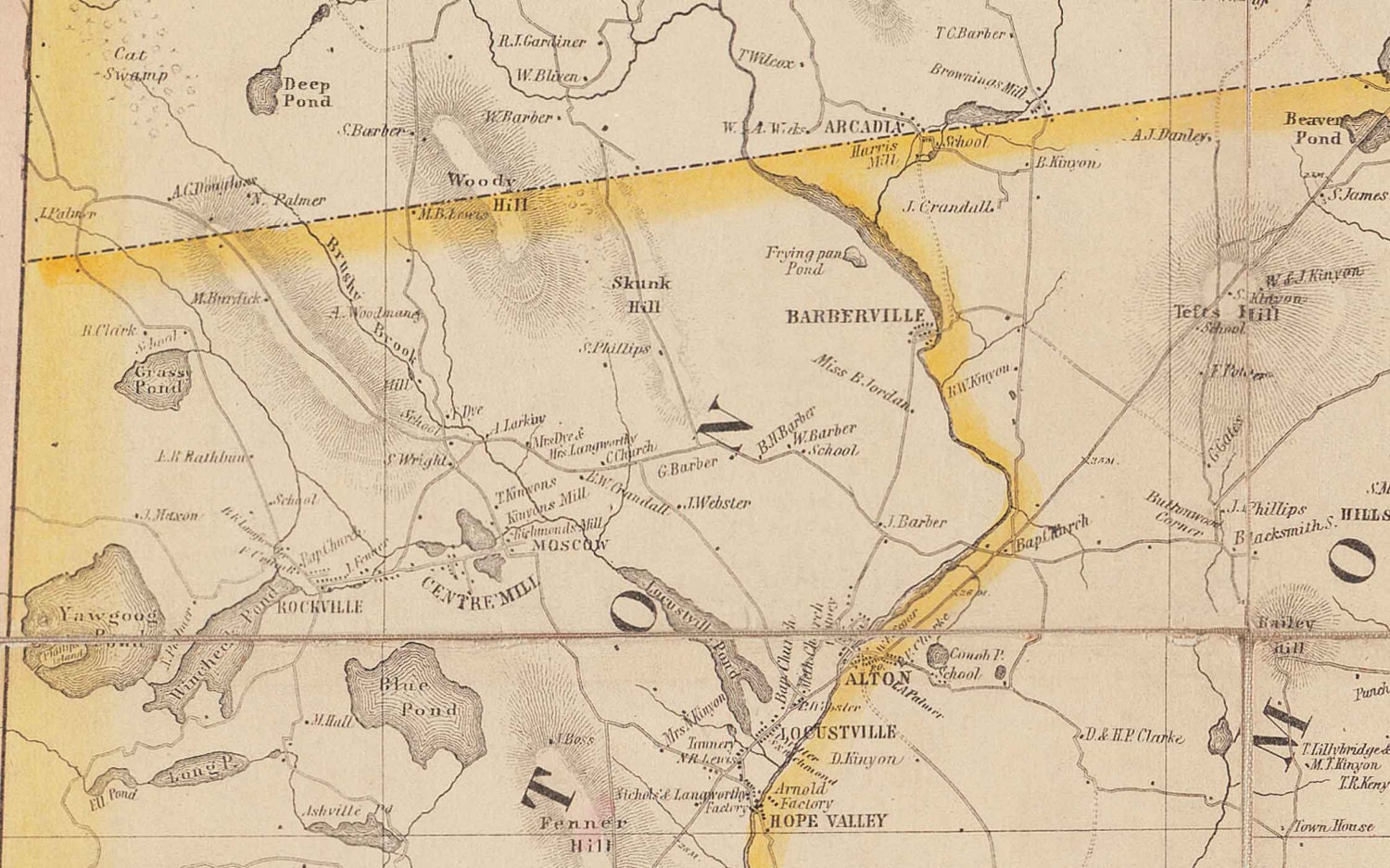 Washington County Rhode Island 1855 Old Map Homeowner Names - Etsy Ireland