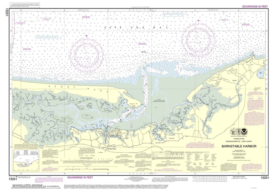 Barnstable Harbor - 2013 Nautical Map Massachusetts - Reprint - Harbors ...