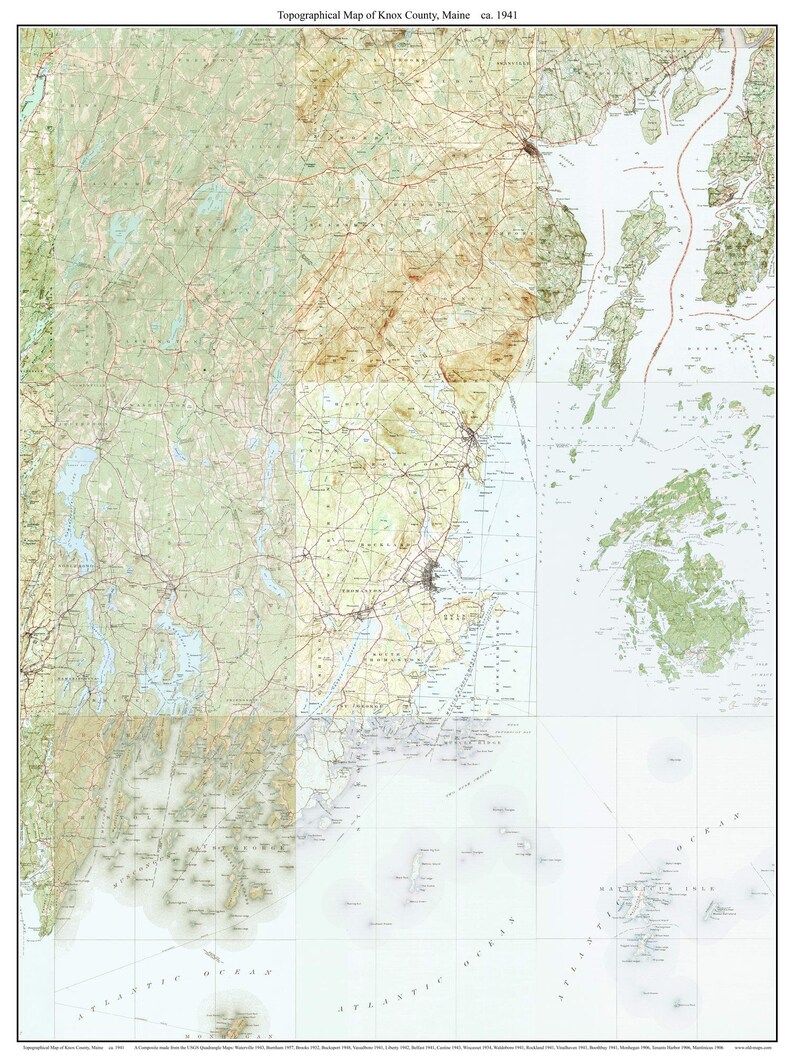 Knox County 1941 Old Topographic Map USGS - Custom Composite Reprint ...