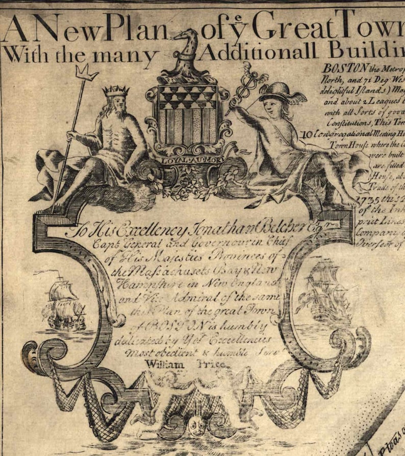 Boston 1769 Map by William Price Reprint | Etsy