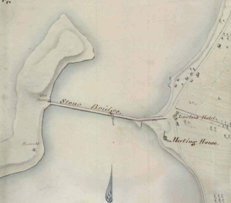 Tiverton Rhode Island 1819 Map House Locations Land Features - Etsy