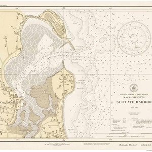 Scituate Harbor - 1931 Old Nautical Map - Massachusetts Harbors 232 ...
